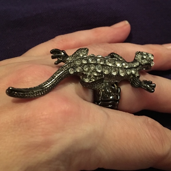 Jewelry | Rhinestone Lizard Ring | Poshmark
